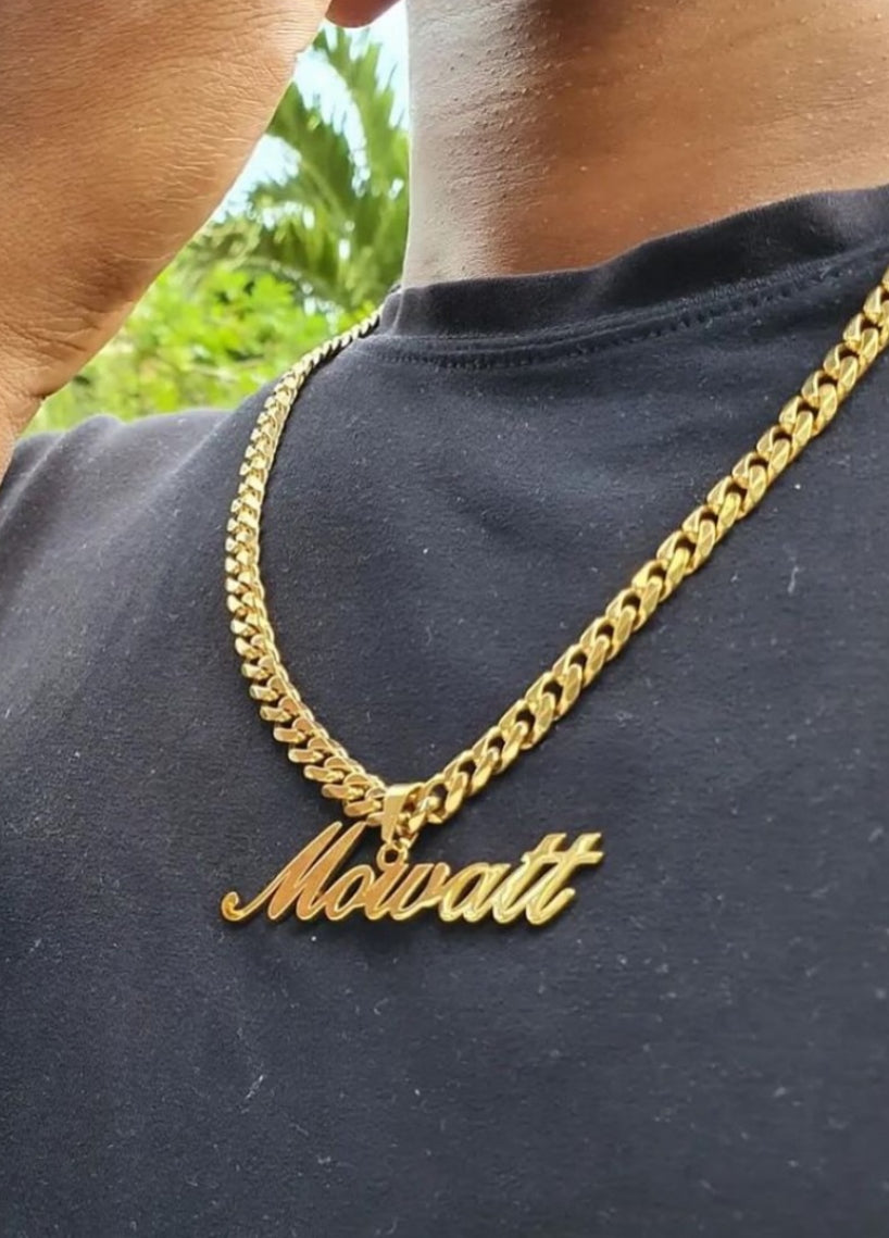 Personalized stainless steel cuban name necklace – diosajewelry